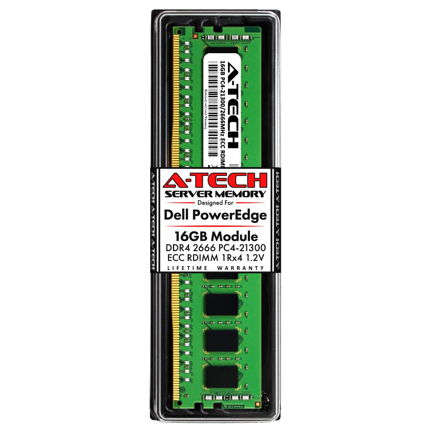 A-Tech 16GB Memory for Dell PowerEdge R440, T440, R540, R640, T640, M640, FC640, R740, R740XD, R940, C6420 | DDR4 2666MHz ECC RDIMM PC4-21300 1Rx4 1.2V 288-Pin DIMM Server RAM Upgrade Module