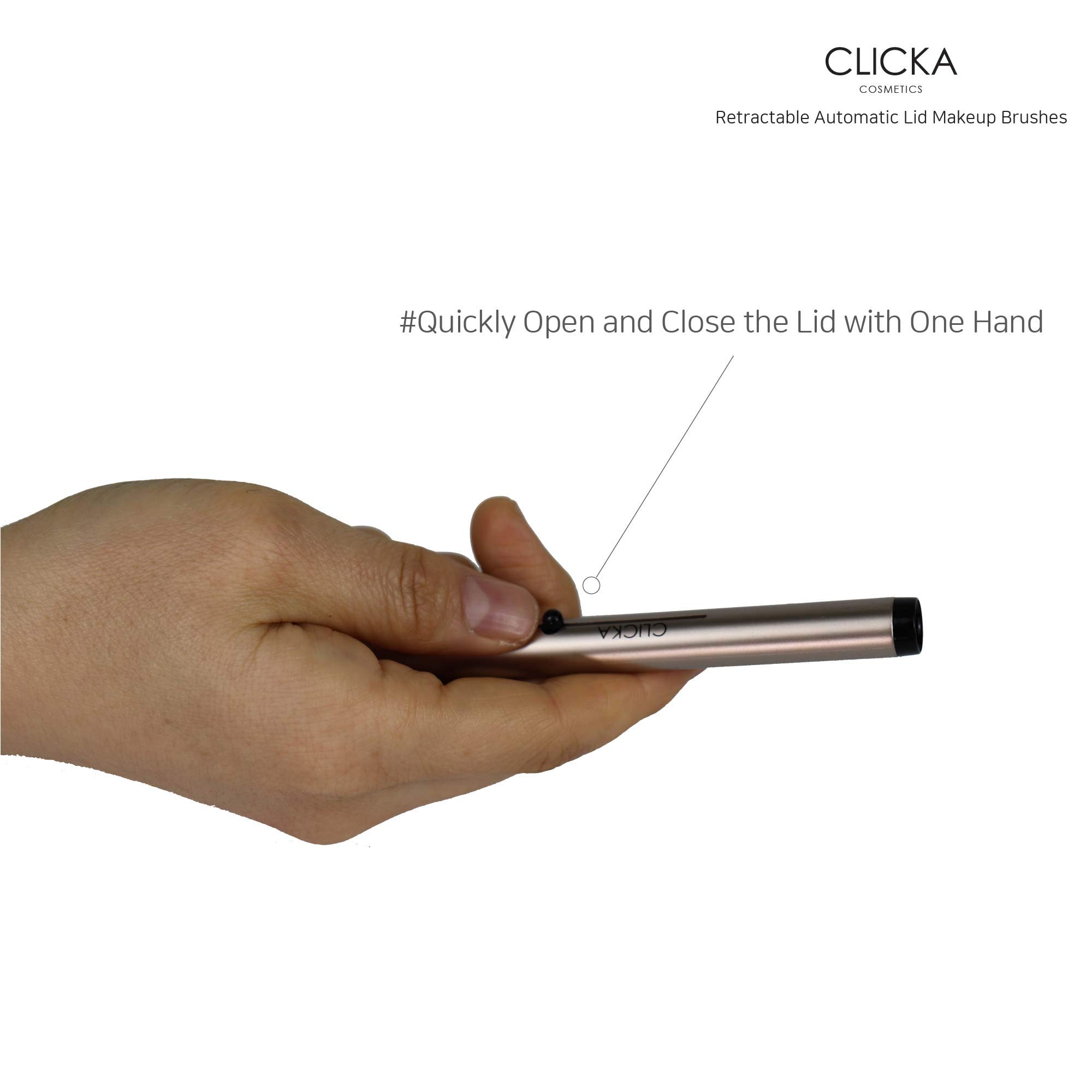 Retractable Automatic Lid Professional Lip Brush 1pc (Champagne Gold)