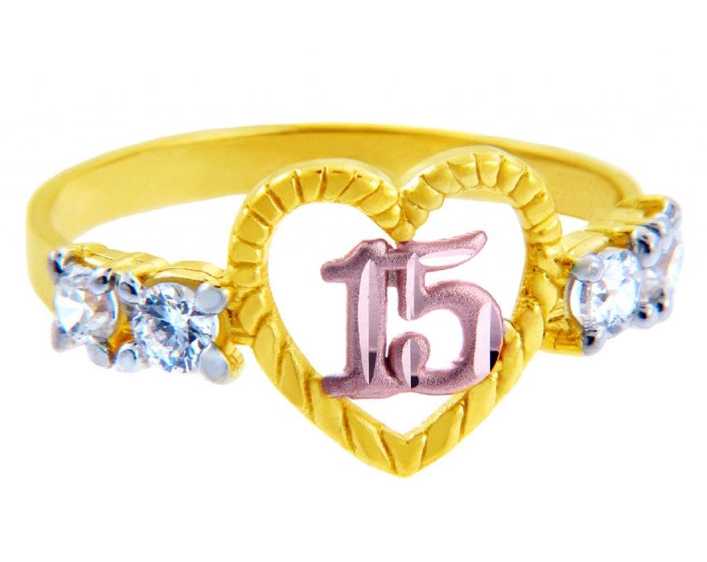 15 Años Ring - Quinceanera Ring with Cubic Zirconia (10k) (9)