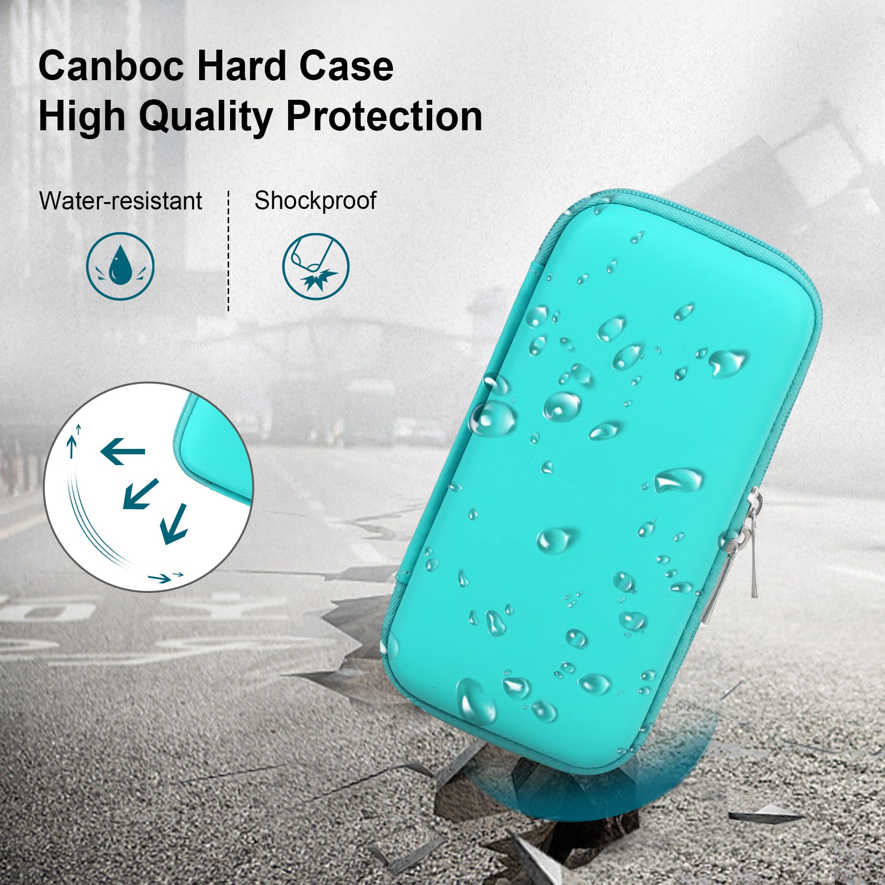 Canboc Hard Case for 3Doodler Start+ Essentials (2024) 3D Pen Set for Kids, 3D Pens Storage Organizer Carrying Holder, Mesh Pocket fit 3Doodler Start Plastic Filaments, USB Cable,Turquoise (CASE ONLY)