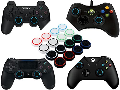 7 Pairs 14 Pcs Silicone Cap Joystick Thumb Grip Protect Cover for Ps3 Ps4 Ps5 Xbox 360 Xbox One Xbox Series X Wii U NSwitch Pro Controllers Game Controllers