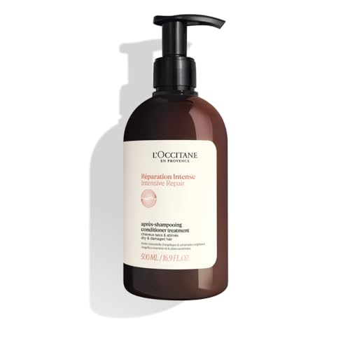 L'OCCITANE Intensive Repair Conditioner Refill 16.9 fl. oz.: Shinier + Stronger Hair, Infused with 100% Natural Essential Oils, For Damaged + Color-Treated Hair