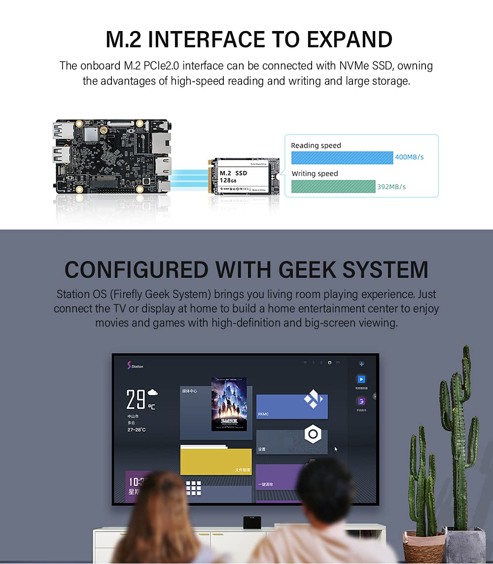 Firefly ROC-RK3566-PC Rockchip RK3566 4GB RAM Single Board Computer Support Caffe/TensorFlow and Geek System