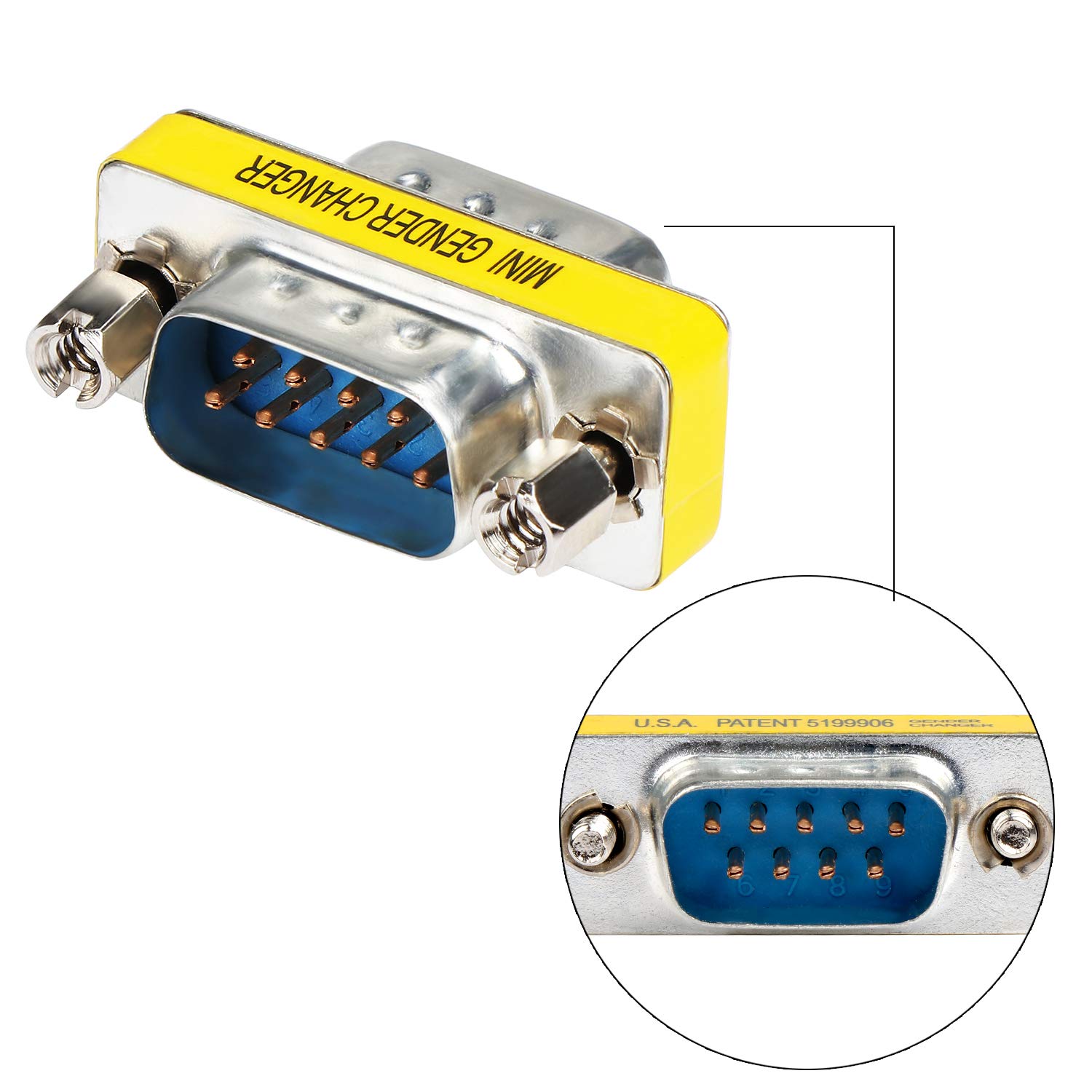 abcGoodefg 9 Pin RS-232 DB9 Male to Male Female to Female Serial Cable Gender Changer Coupler Adapter (10 Pack)