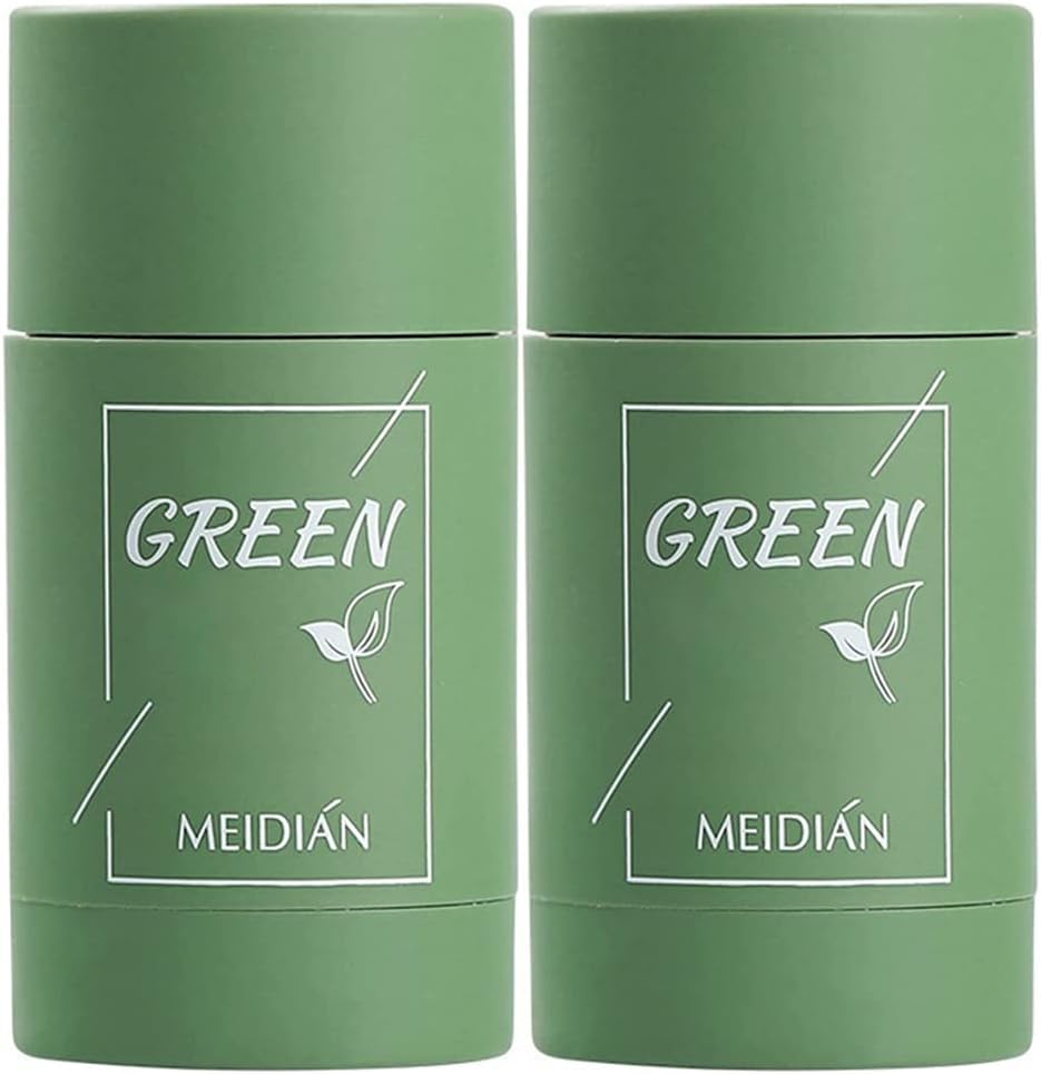 Tyemp Green Tea Mask Stick, 2 Pack Purifying Clay Stick Mask Green Tea Cleansing Mask for Face Moisturizes Oil Control, Deep Clean Pores, Green Mask Stick for Women or Men