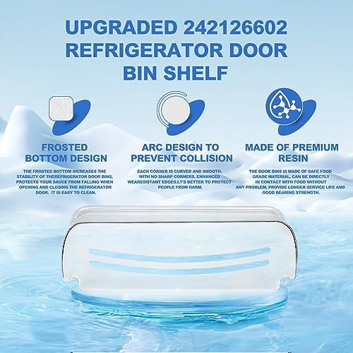 240356402 Refrigerator Door Bin and 242126602 Door Shelf Replacement Compatible with Frigidaire FFSS2615TE3 FFSS2615TE0 LFSS2612TE0 FFSS2615TS2 LFSS2612TF0 FFSS2615TS0,Replace Fridge Gallery (4 PCS)