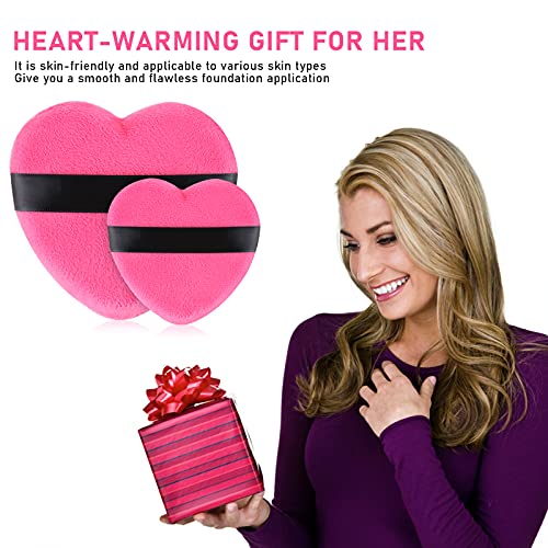 Molain Heart Shape Makeup Blendiful Puffs, 4PCS Cotton Powder Puff, Makeup Tool, Beauty Sponges Blender Cleanser