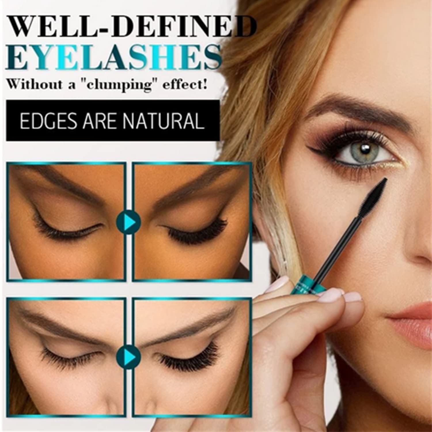 2 Pack Lash Cosmetics Mascara 5x Longer Lash Mascara, 2 in 1 Black Mascara Waterproof Mascara Volume and Length Eye Cosmetics Long-Lasting Natural Liquid Eyelash Mascara Black Makeup