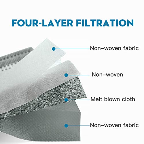 YJIAKA Gray Disposable Face Mask 4-Ply Safety Masks Anti Dust Breathable Mouth Cover with Elastic Earloop Mask Protect Health - 50Pcs