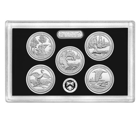 2018 S America the beautiful 2018 S Silver Quarter Proof Set Deep Cameo No Box or COA Silver Proof