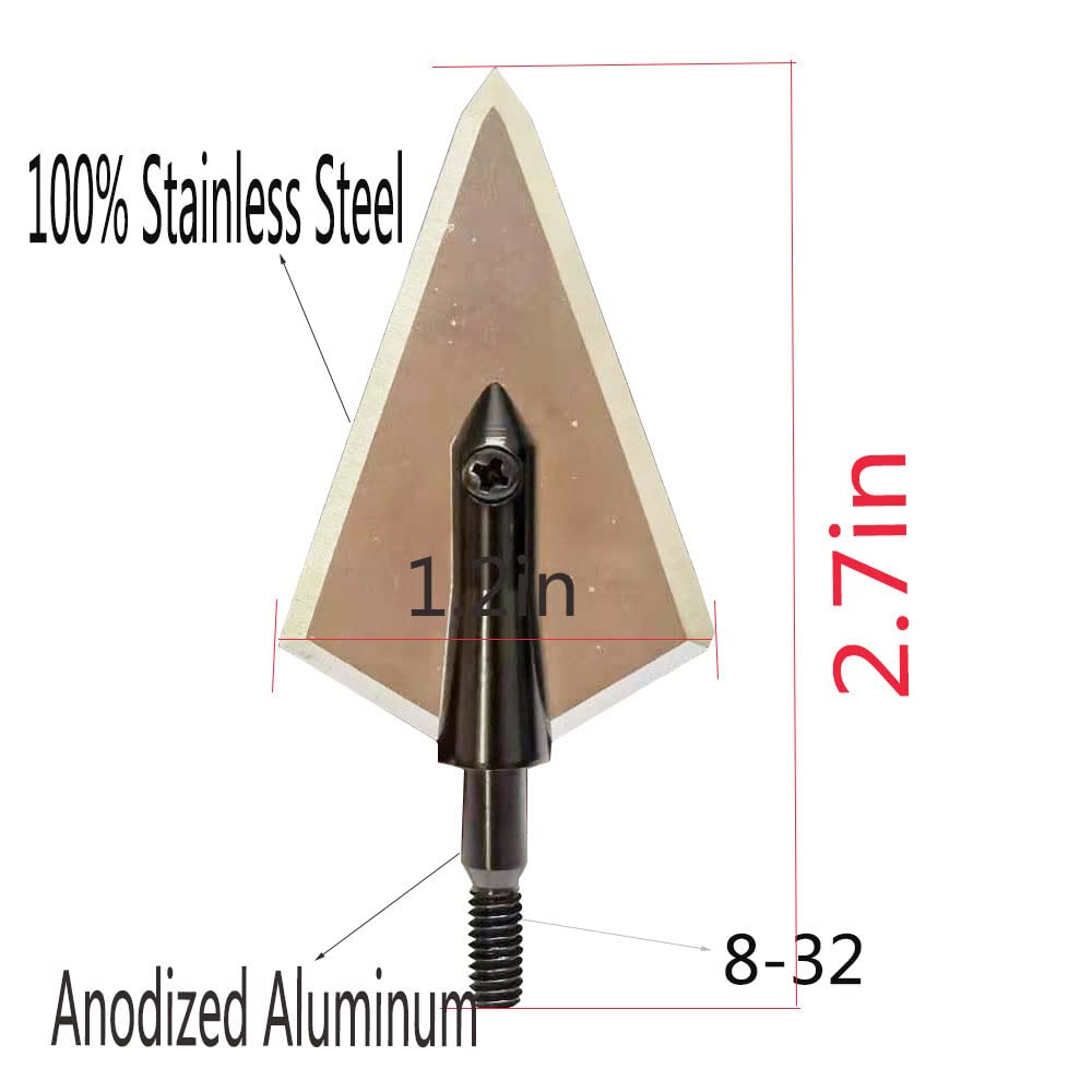 125 Grain Hunting Arrowhead Cutting Blade Archery Broadhead Traditional Crossbow Compound Bow Arrowhead, Black-3