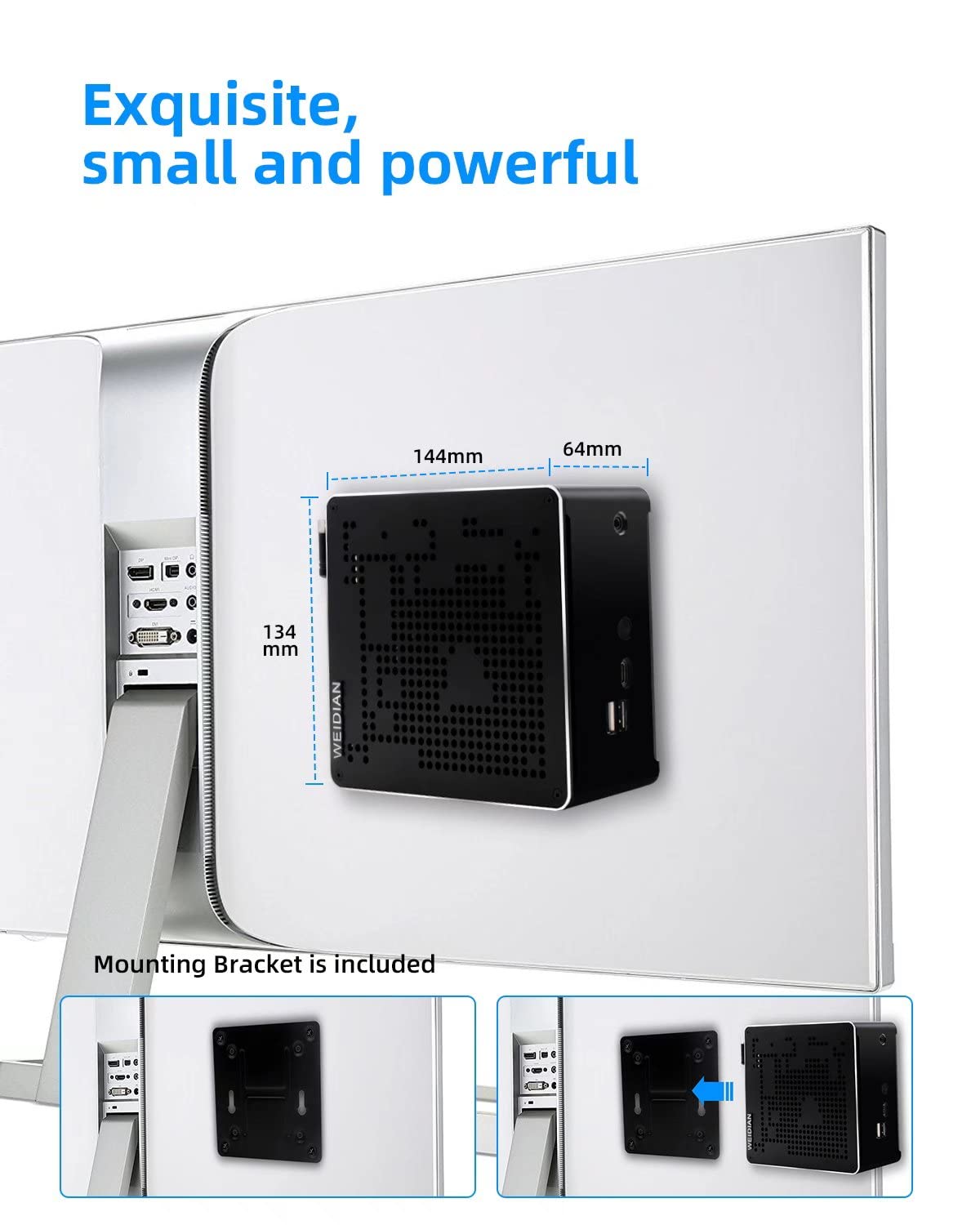 Mini PC with Win11 OS, 6Core Core i9-8950HK Mini Computer, 32G DDR4 RAM+512GB NVME SSD+1TB HDD, WiFi6, BT5.2, Gigabit Ethernet, HDMI&DP Ports Support Dual Display, Mounting Bracket, Auto Power On