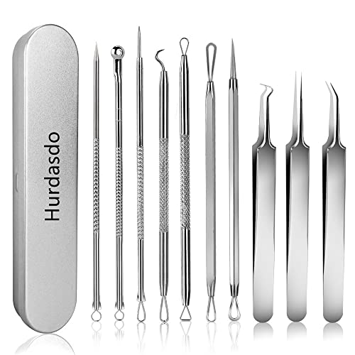 10Pcs Blackhead Remover Pimple Popper Tool Kit, Comedone Extractor, Acne Kit for Blackhead, Zit Removing,Professional Blackhead Extractor Tool for Nose Face