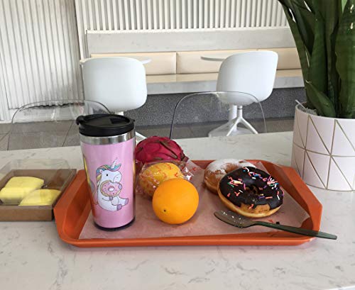 NVJUI JUFOPL Unicorn With Donut Travel Coffee Mug for Men's & Women's, With Flip Lid, Stainless Steel, Water Bottle Cup 15 oz