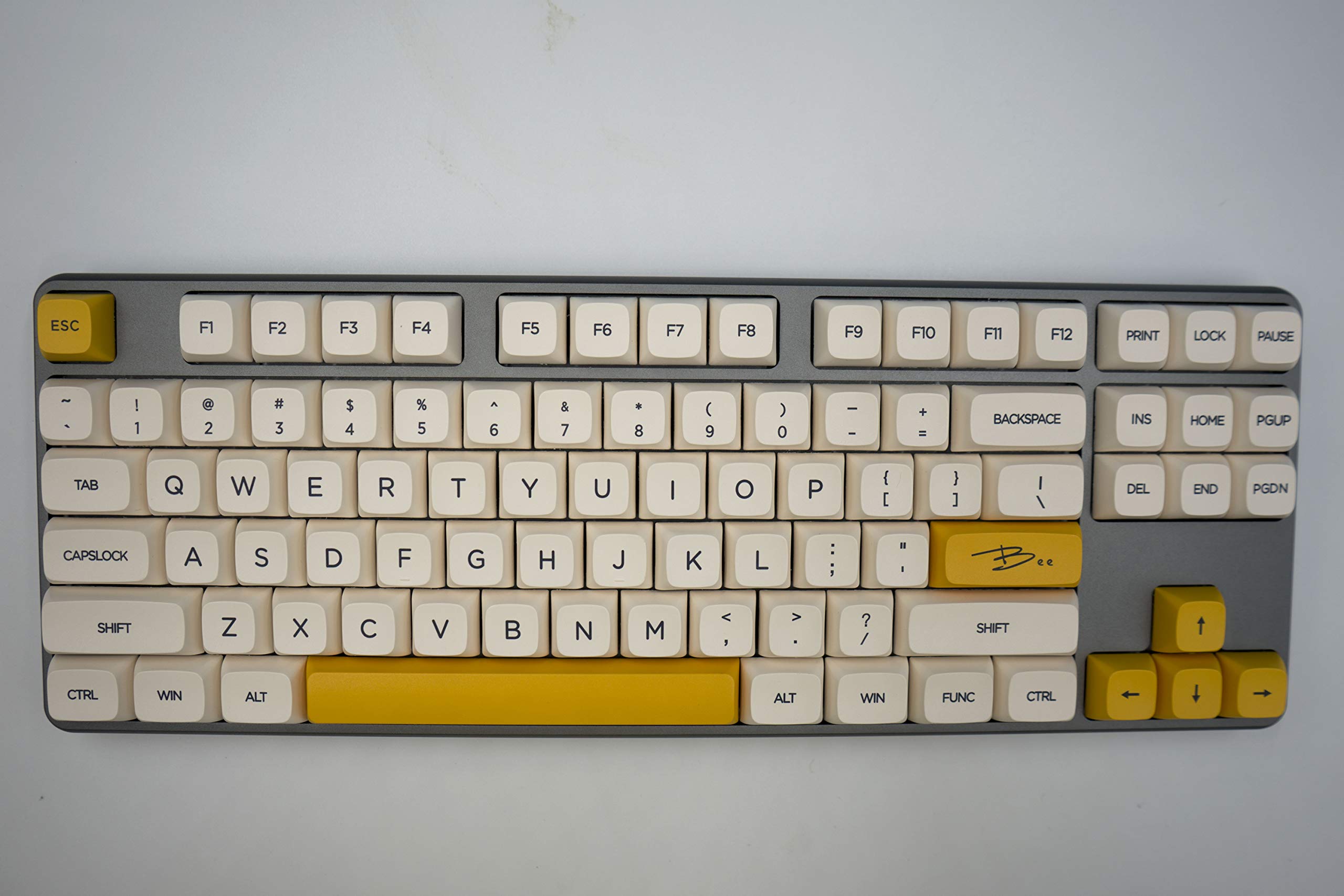 Blue Hat XDAS keycaps Dye-Sublimated Keycap for Cherry MX Switch keycaps for Wired USB Mechanical Gaming Keyboard (Milk)