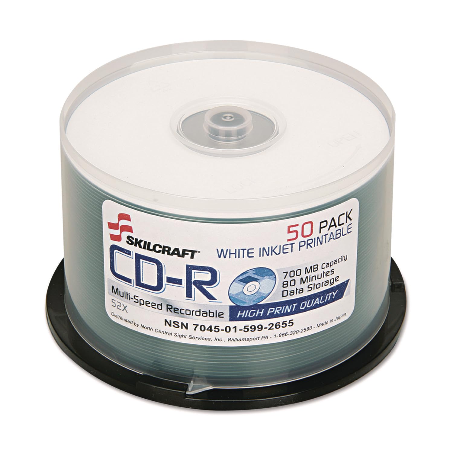 AbilityOne® - NSN5992655 - Inkjet Printable Compact Disc - Recordable
