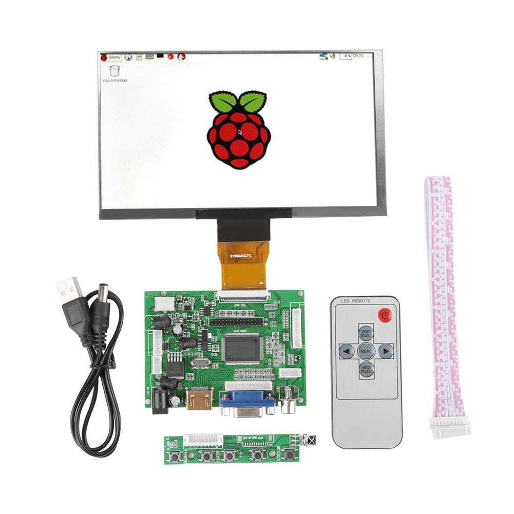 7 Inch 1024 x 600 VGA Monitor Screen LCD TFT Display Kit with Driver Board Monitor for 3/2, Support Plug and Play Function