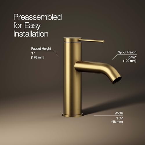 Kohler 77958-4A-2MB Components Plumbing Fixtures, Vibrant Brushed Moderne Brass