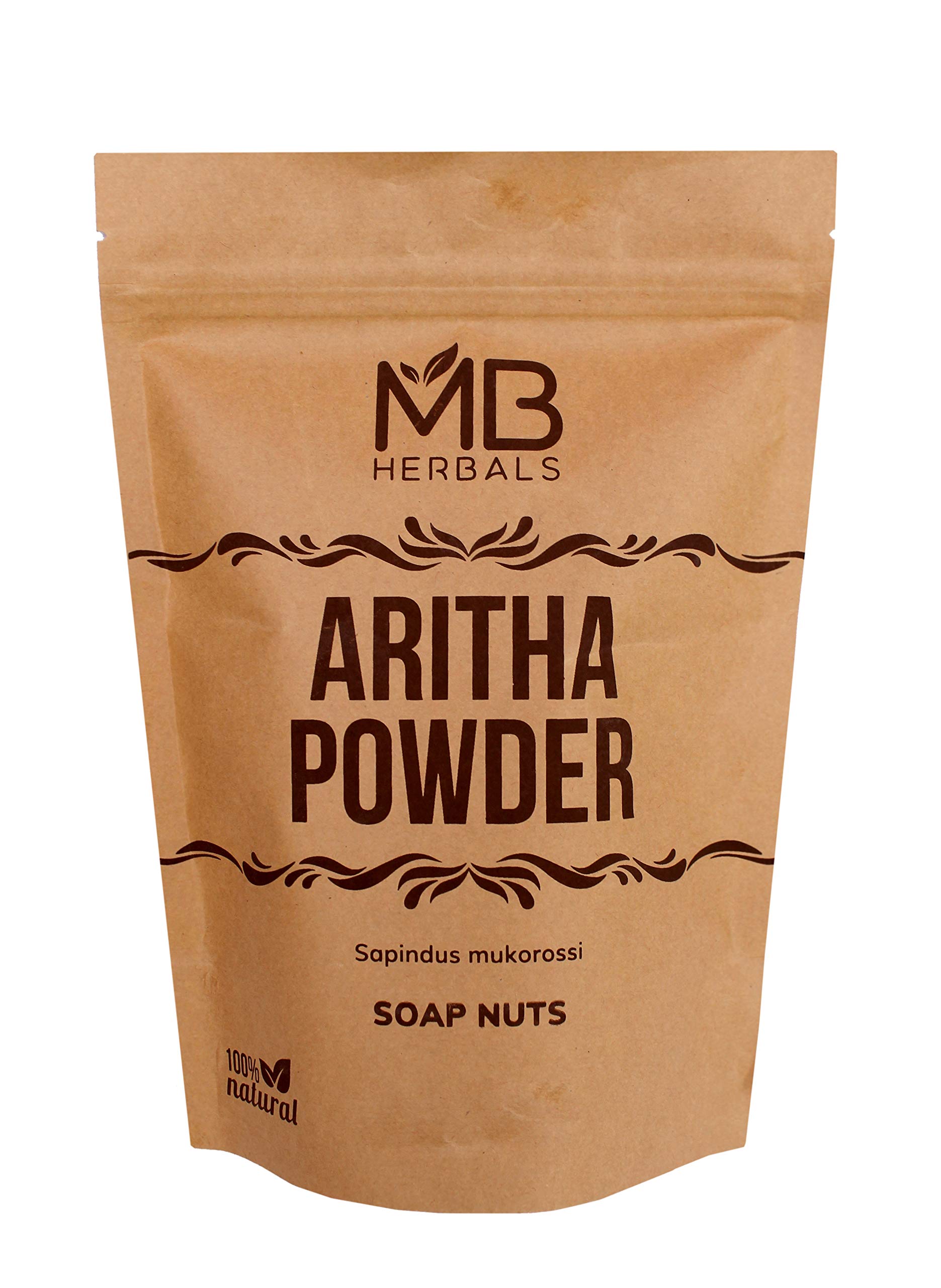 MB Herbals Aritha Powder 100g | 3.5 oz | 100% Pure & Organically Grown (Wild-crafted) Soap Nut Powder | Natural Hair Shampoo & Conditioner | Sapindus mukorossi