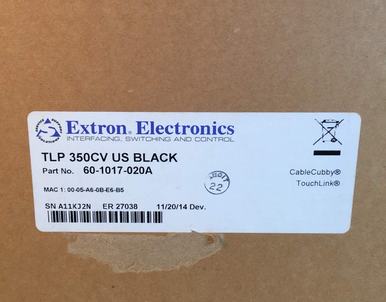 Nib Extron TouchLink TLP 350CV TLE 350 60-1017-020A