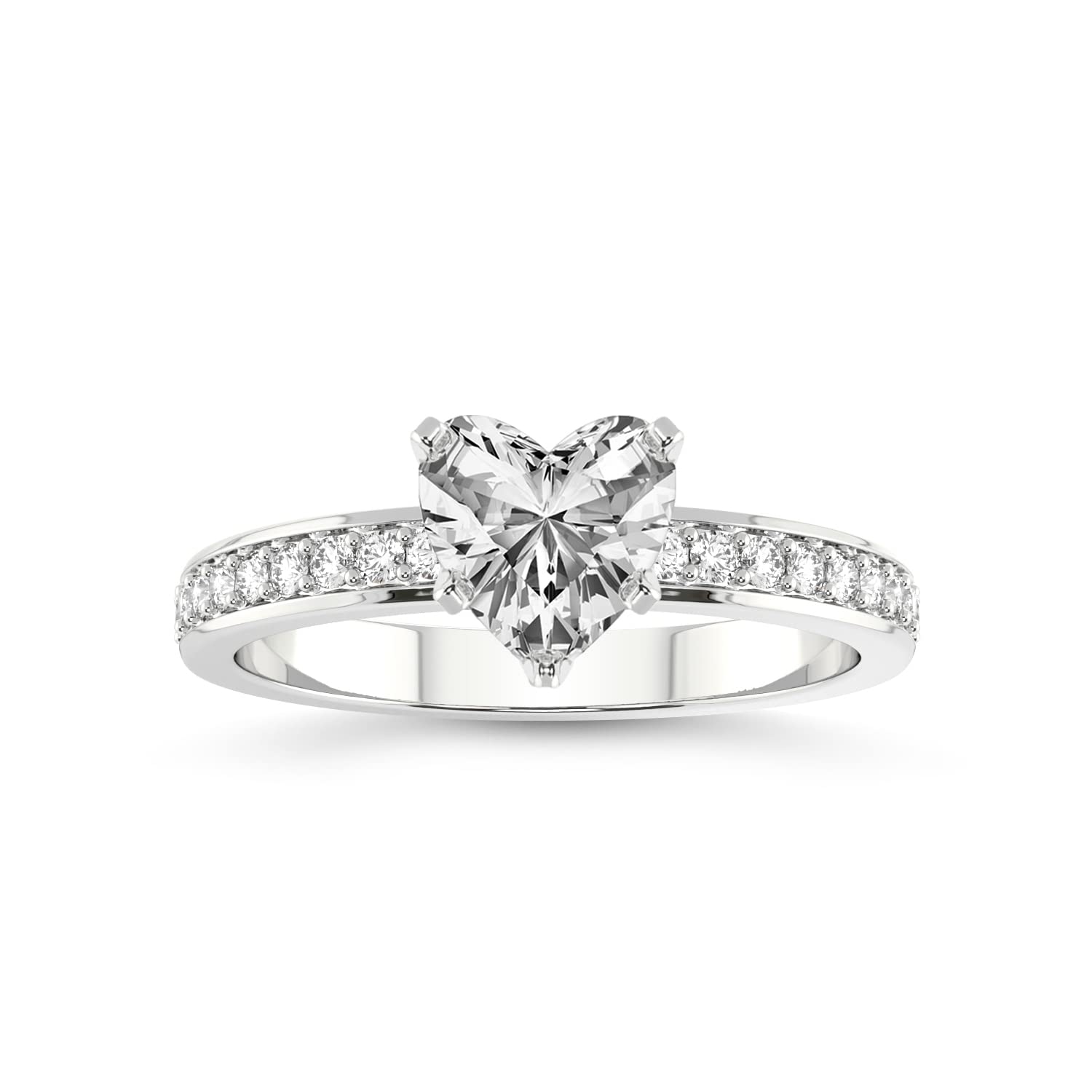 2 Ct | IGI Certified Heart Shape Lab Grown Diamond Engagement Ring | 14K Or 18K in White, Yellow Or Rose Gold | Charm Of Love Eternity Diamond Ring | FG-VS1-VS2 Quality Friendly Diamonds