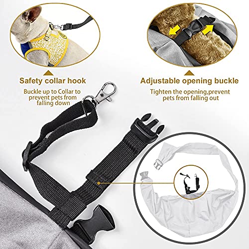 artisome Pet Dog Sling Carrier Reversible Adjustable Strap Travel Hand-Free Safe Bag Small Puppy Backpack(Black 8-15 lbs)