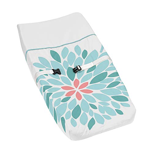 Baby Changing Pad Cover for Modern Turquoise and Coral Emma Collection