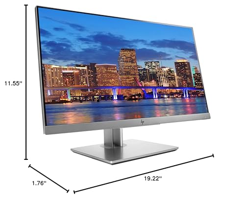 HP EliteDisplay E223 21.5 Inch IPS LED Backlit Monitor (1FH45A8#ABA) 2-Pack Display Bundle with Fully Adjustable Dual Monitor Stand and Desk Mount Clamp