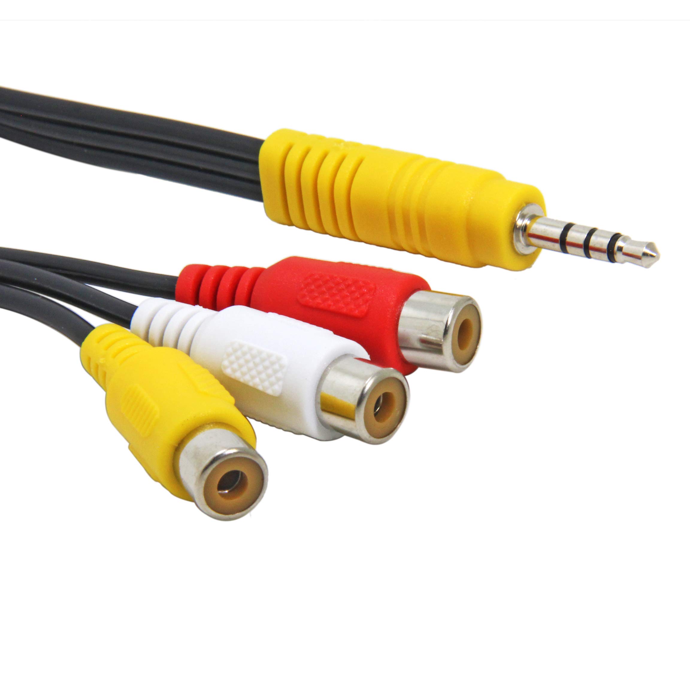 3.5mm to RCA AV Cable, AV Adapter for Samsung TV, Ancable 2-Pack 6-Inch(15cm) Component to 3.5mm Audio/Video Splitter for TV, DVD Player,Gamecube, Wii, Old Sega Saturn