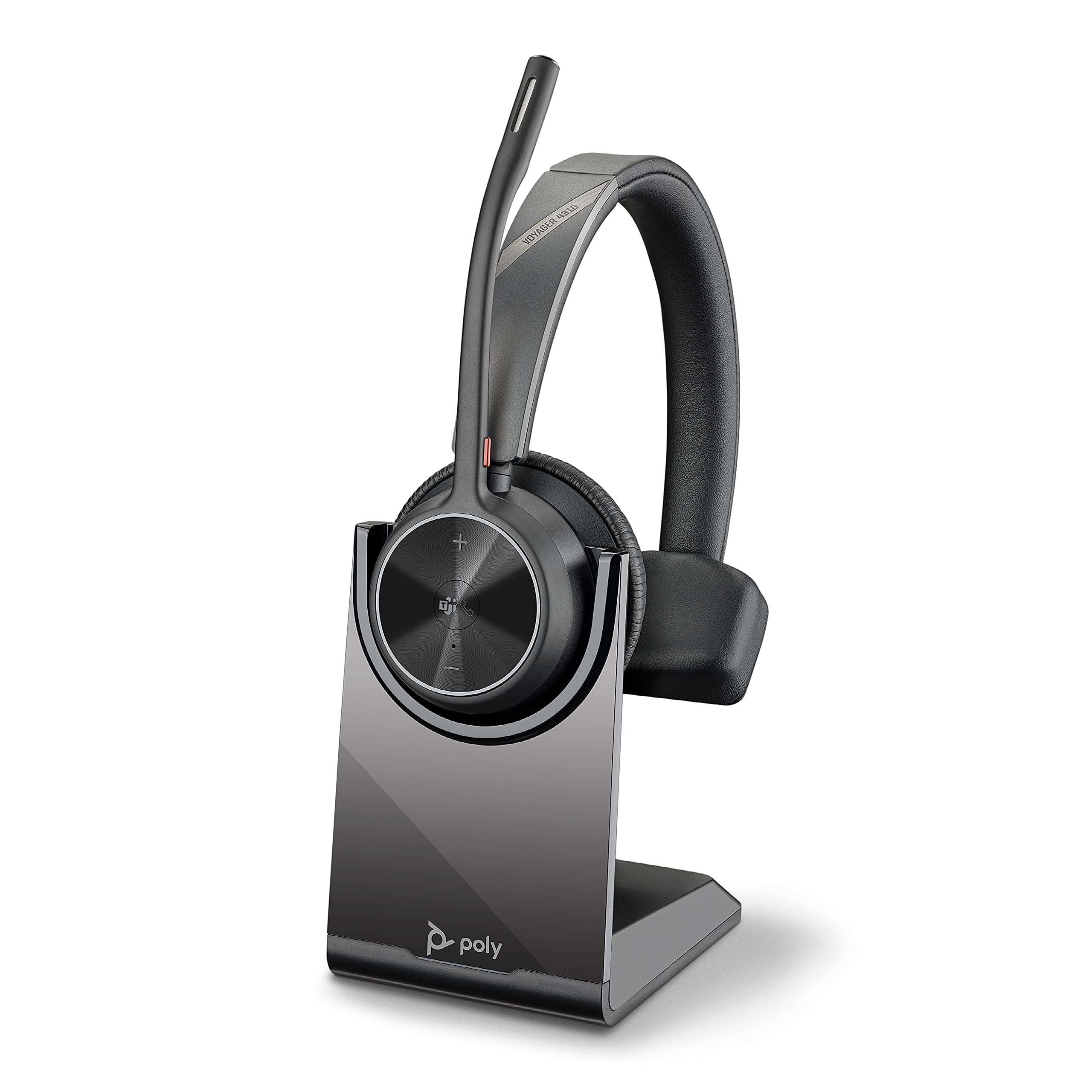 Poly - Voyager 4310 UC Wireless Headset + Charge Stand (Plantronics) - Single-Ear Headset- Connect to PC/Mac via USB-C Bluetooth Adapter, Cell Phone via Bluetooth-Works w/Teams (Certified), Zoom&More