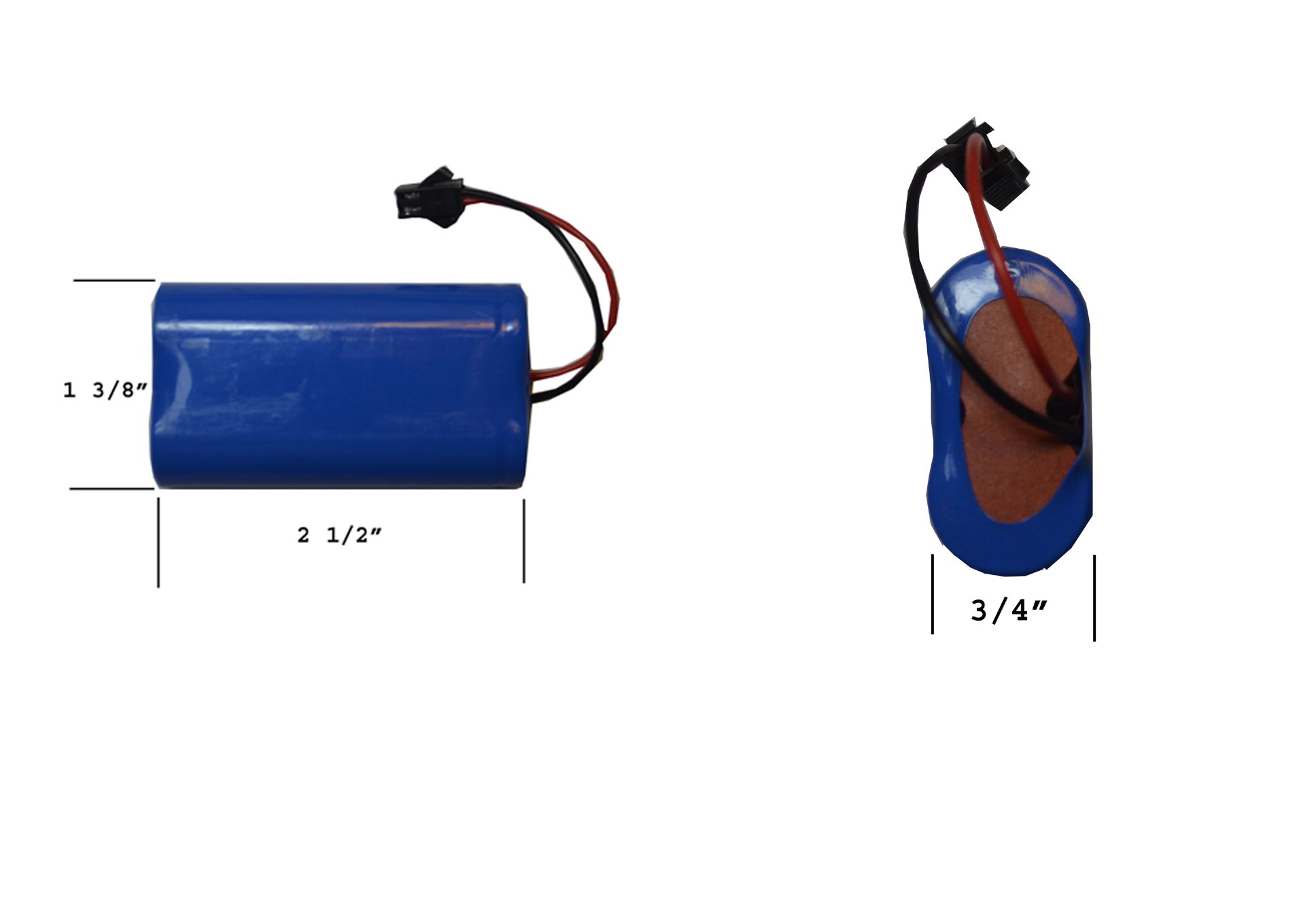 3.7V 3000mAh ICR18650 Rechargeable Battery Pack with SM 2P Plug