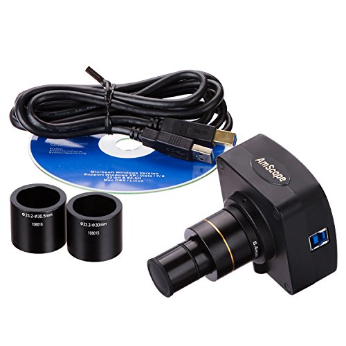 AmScope MU1003 10MP USB3.0 Real-Time Live Video Microscope Digital Camera 10 MP, white