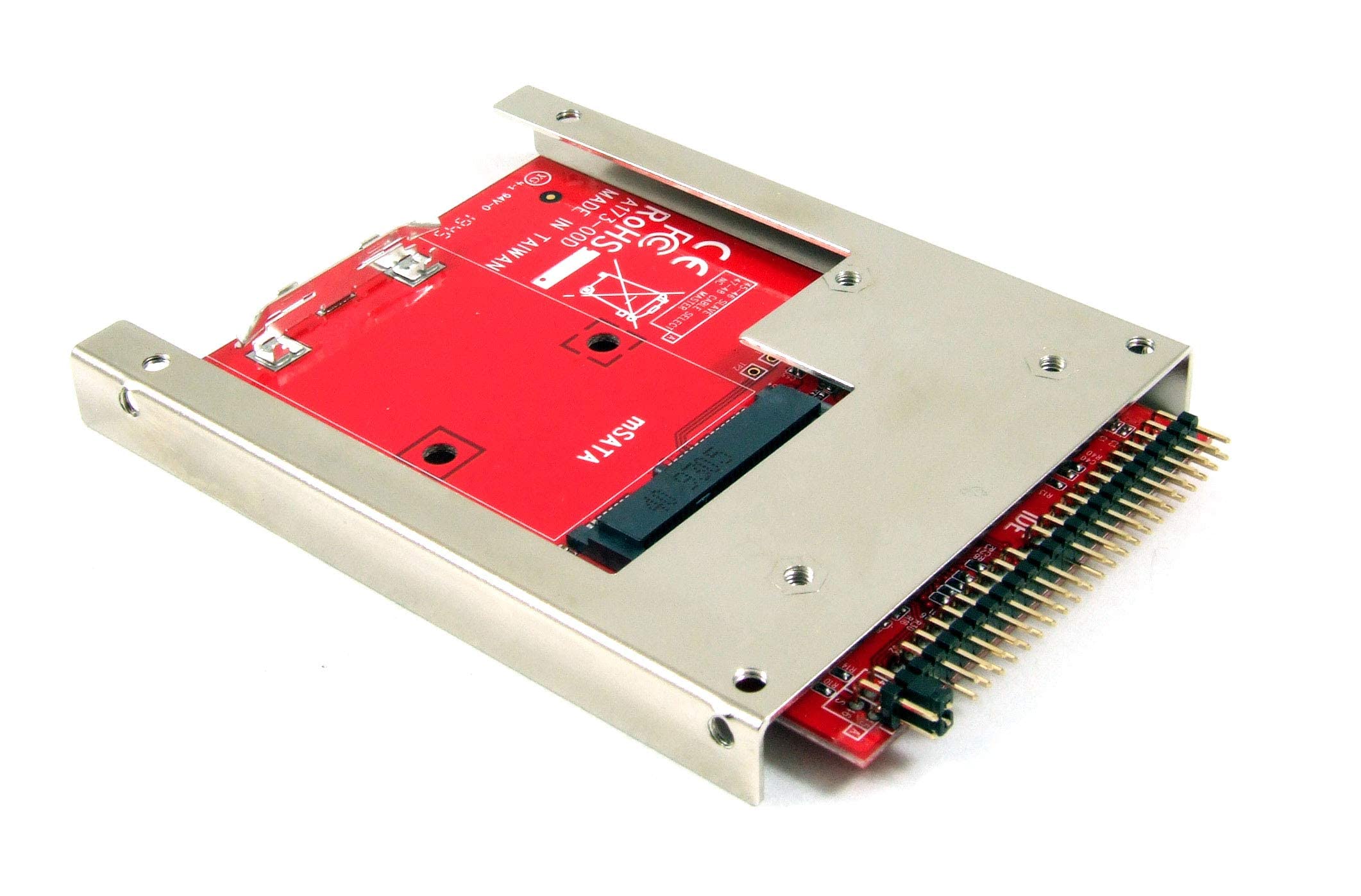 Ableconn IIDE-MSAT mSATA SSD to 2.5-Inch IDE Adapter Converter with Aluminum Frame Bracket - Latch and Retain mSATA SSD as 9.5mm 2.5" IDE SSD Drive