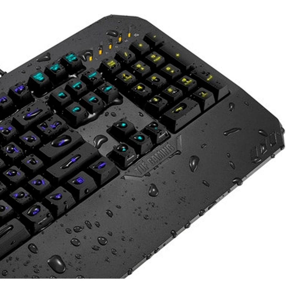 ASUS Mechanical Membrane RGB PC Gaming Keyboard - TUF K5 | Programmable Onboard Memory | Dedicated Media Controls, Aura Sync RGB Lighting | Spill, Sweat & Abrasion Resistant - Highly Durable | Black