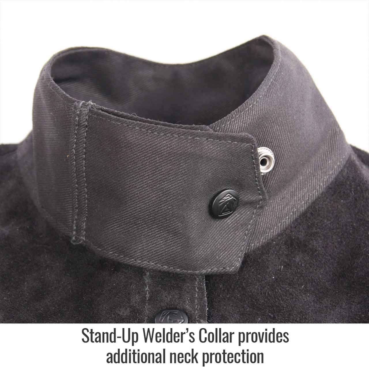 Black Stallion JH1515-NB AngelFire Women's Hybrid Welding Jacket, Cowhide and FR Cotton, Navy & Black, Large