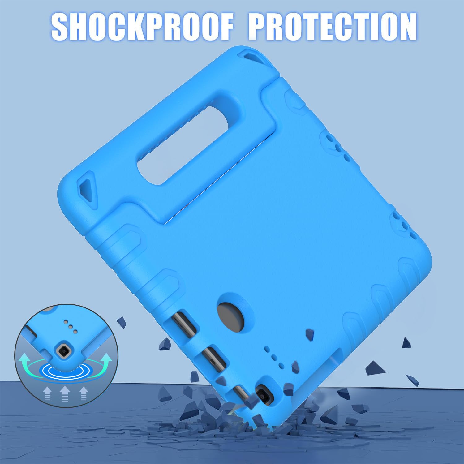 BMOUO for Samsung Galaxy Tab A 8.0 2019 Case SM-T290/T295, Galaxy Tab A 8.0 Case 2019, Shockproof Light Weight Protective Handle Stand Kids Case for Galaxy Tab A 8.0 inch 2019 Without S Pen - Blue