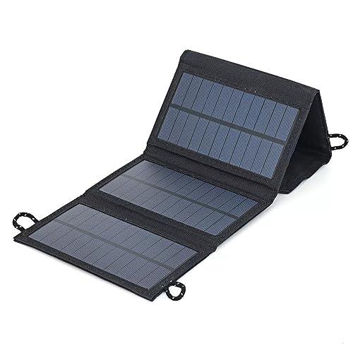 10W Foldable Solar Panel, 5V 1.38A(Max) Mini Portable Foldable Solar Cell Polycrystalline Silicon Solar Outdoor Charger Compatible with Cell Phones, Mini Fans for Outdoor Camping, Backpacking, Hiking