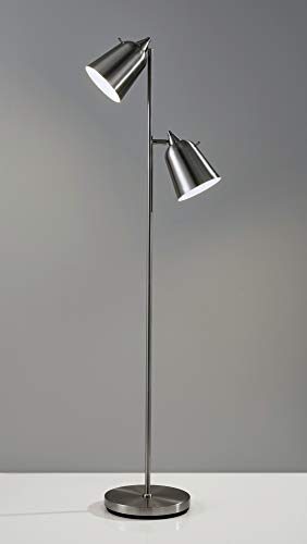 ADESSO 3237-01 Floor-Lamps, Matte Black/Antique Brass