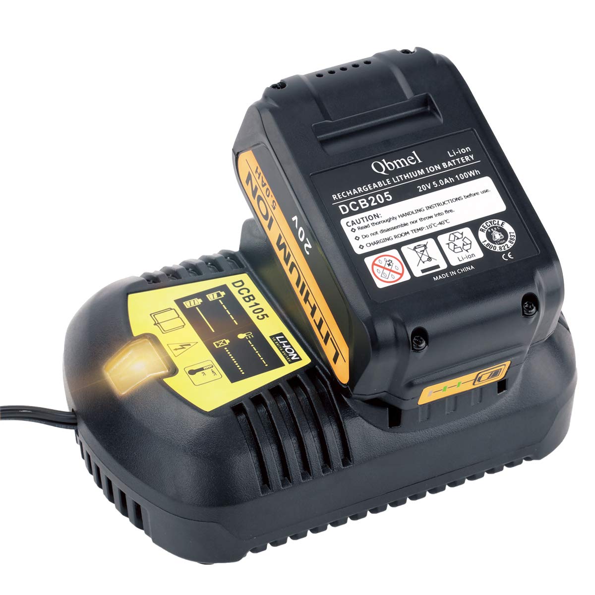 12/20-Volt DCB105 DCB112 Battery Charger for DeWalt 12V-20V MAX XR DCB107 DCB101 DCB200 DCB203 DCB204 DCB205