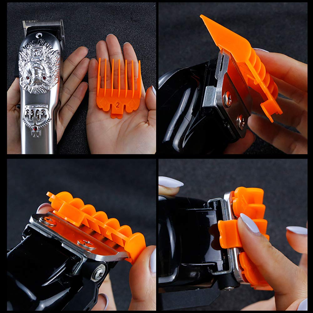 10PCS Guide Combs for Most Hair Clippers,Universal Hair Clipper Limit Comb Guide Attachment Replacement With Clip,Hair Clipper Guide Comb,A