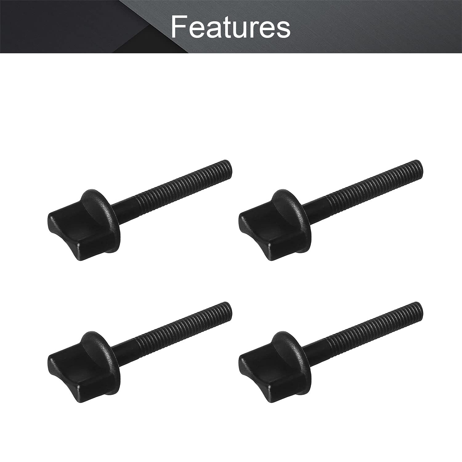 Fielect 10Pcs M6 x 40mm Nylon Thumb Screw Bolt Hand Plastic Screws Metric Thread for RC Model Aircraft Black