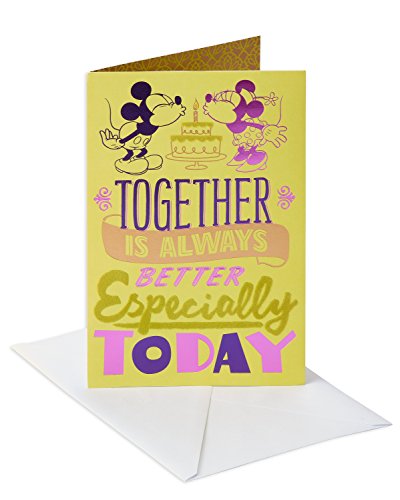 American Greetings Romantic Birthday Card (Mickey and Minnie Mouse)