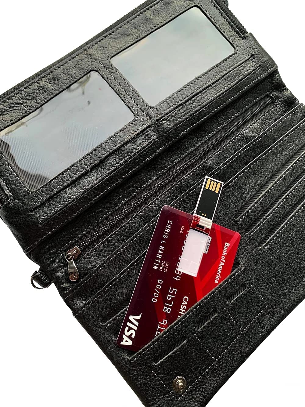 128 GB High Speed USB 2.0 Flash Drive Credit Card Design Thumb Drive Memory Stick Waterproof Accessories (Red)