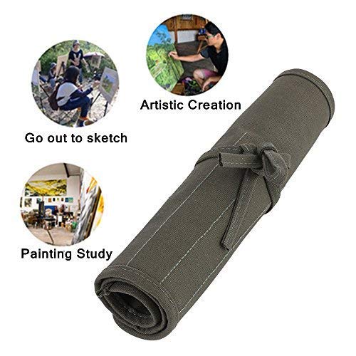 30 holes Paint Brush Bag Roll Up Canvas Paint Brush Case Draw Pen Watercolor Oil Paint ing Brushes Holder