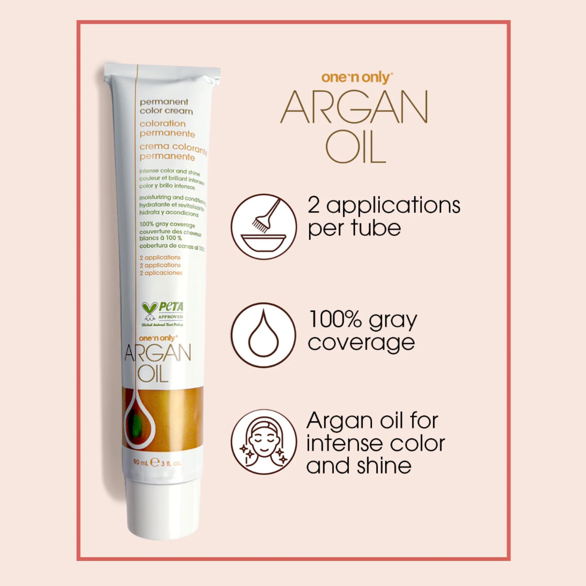 One N' Only Permanent Hair Color - Permanent Hair Dye Made with Argan Oil - Delivers Rich, Accurate Tones with Gray Coverage - Improves Moisture & Elasticity - 5CH Light Chocolate Brown (3 oz)