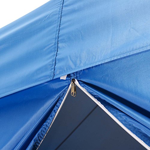 10x10 Ft Outdoor Pop Up Canopy Tent with 4 Removable Side Walls Instant Gazebos Shelters Blue
