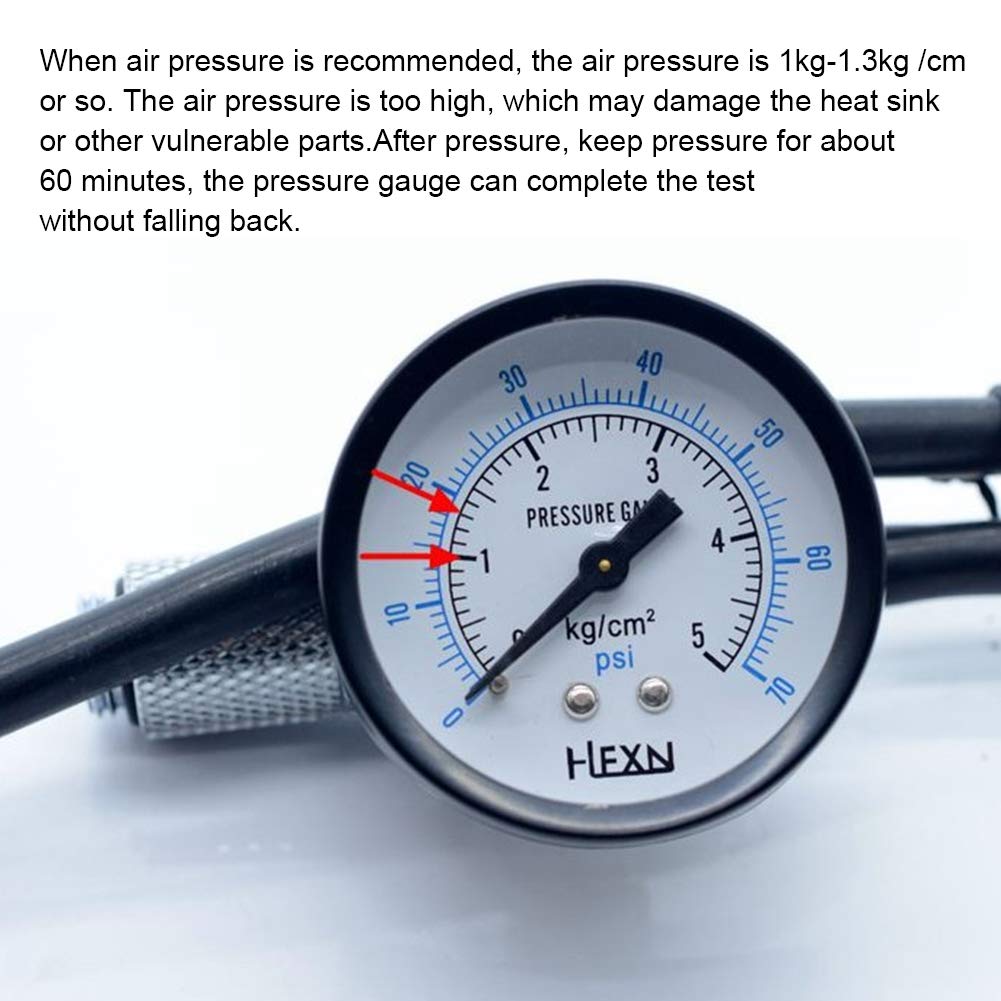 753 Water Leakage Tester, Double Barometer Air Pressure Guage for Computer Water Cooling System, Computer Water Cooling System Water Tank Leak Test Detector