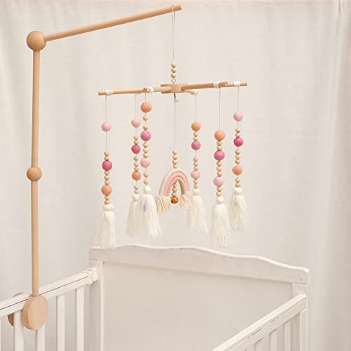 Baby Crib Mobile Holder - Wooden Mobile Arm for Crib,Crib Mobile Arm,Mobile Crib Hanger (Wooden Arm)