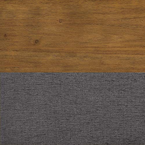 OSP Home Furnishings West Lake Dining Table Set, 5-Piece, Antique Finish Natural Top and Grey Base with Charcoal Fabric
