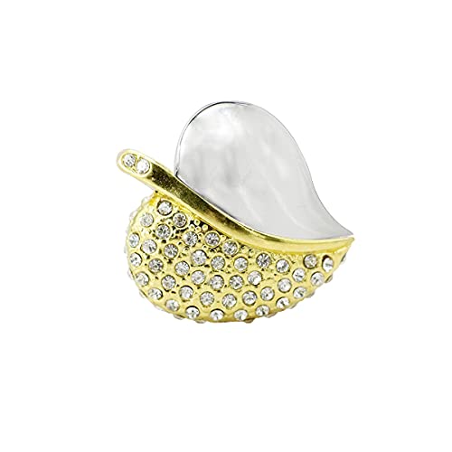 Civetman Crystal Asymmetric Heart Shape Jewelry USB Flash Drive Memorry Disk with Necklace - Gold 256GB